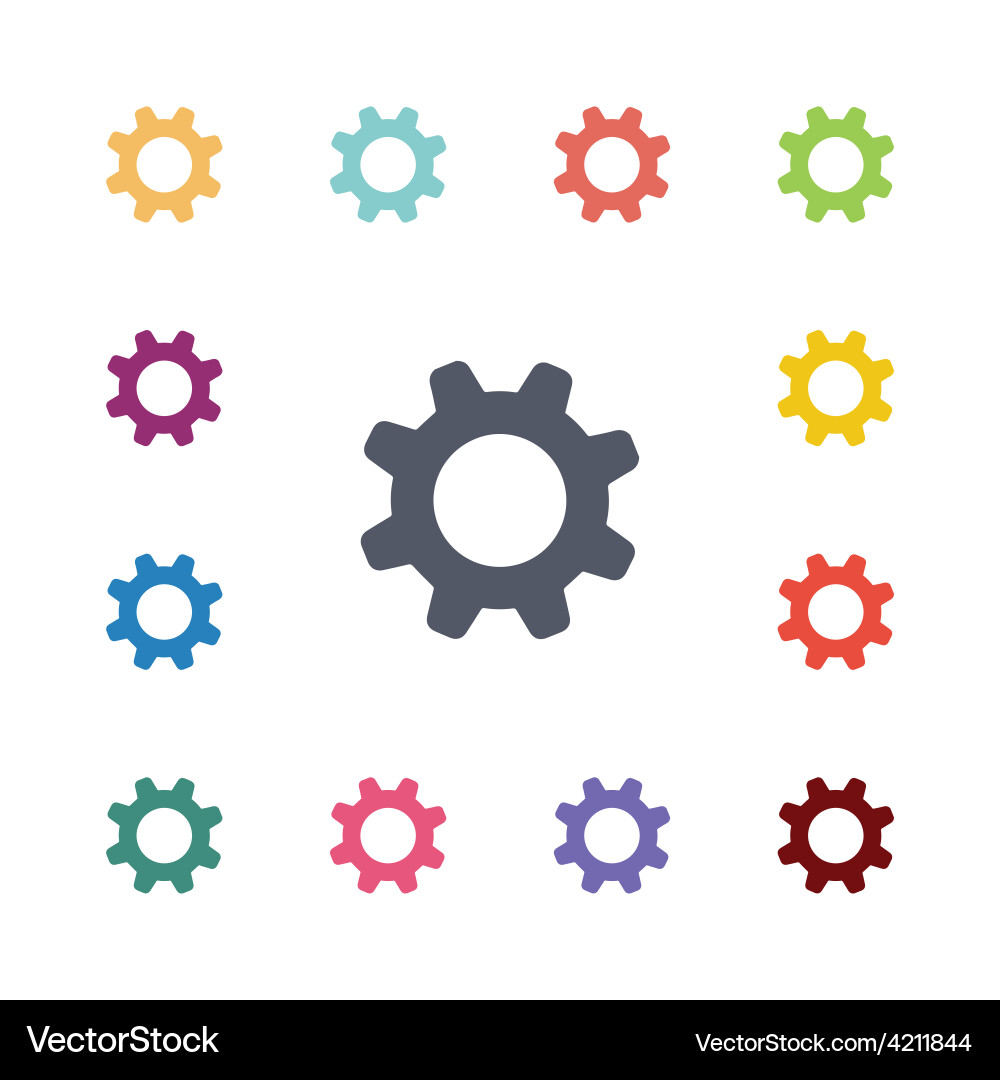 Settings flat icons set Royalty Free Vector Image