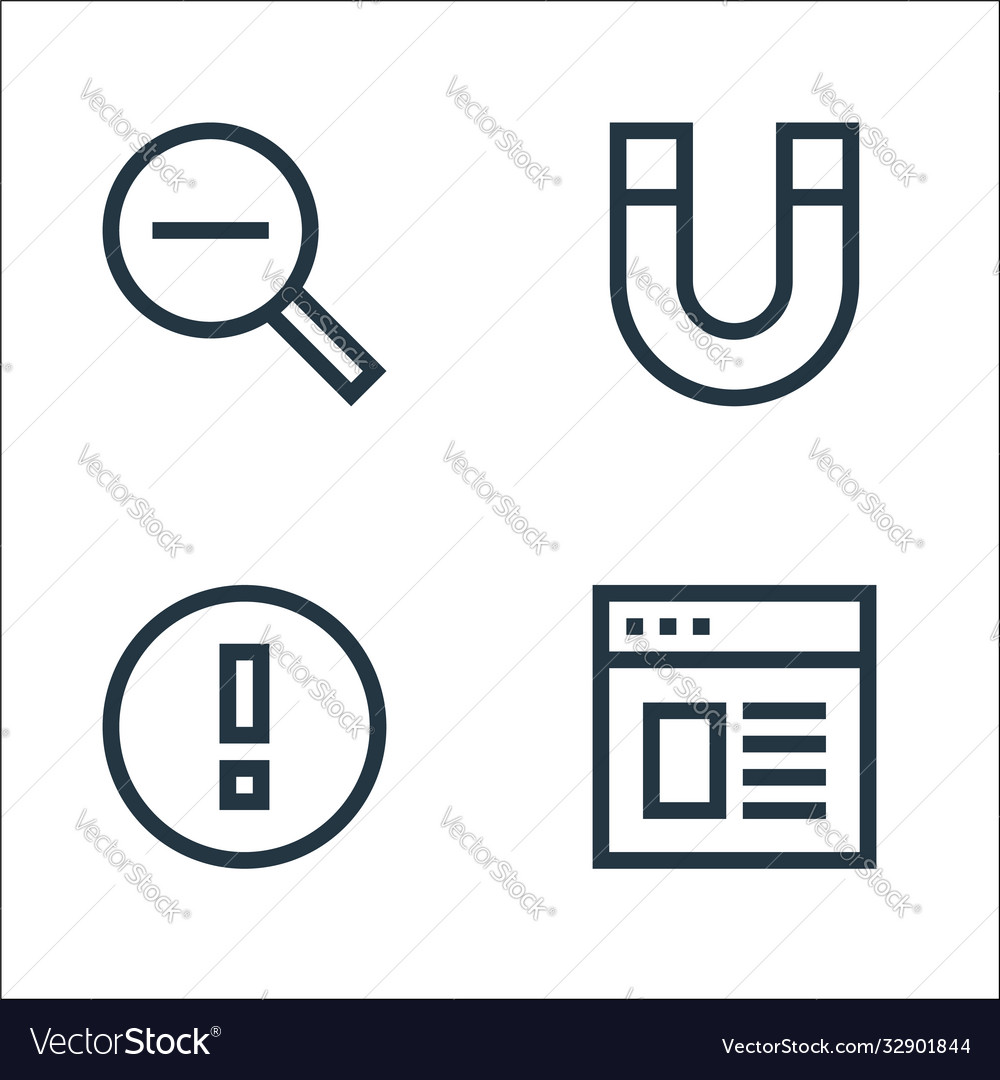 Web essentials line icons linear set quality line Vector Image