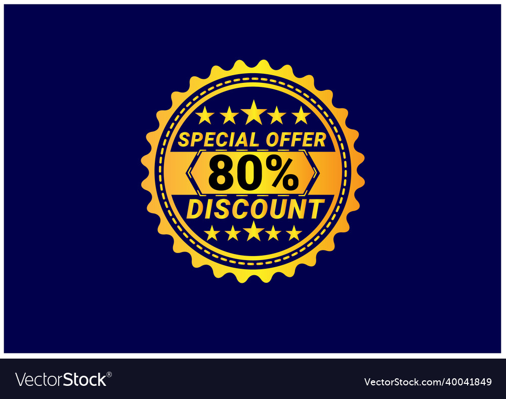 80 Percent Discount Label And Sale Banner Design Vector Image