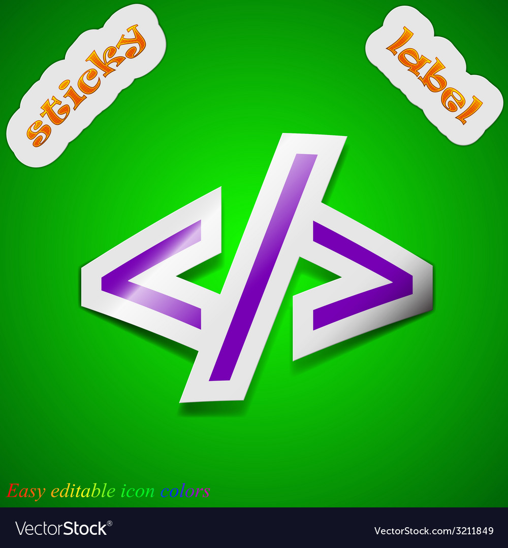 Programming code icon sign symbol chic colored Vector Image Programming code icon sign symbol chic colored Vector Image