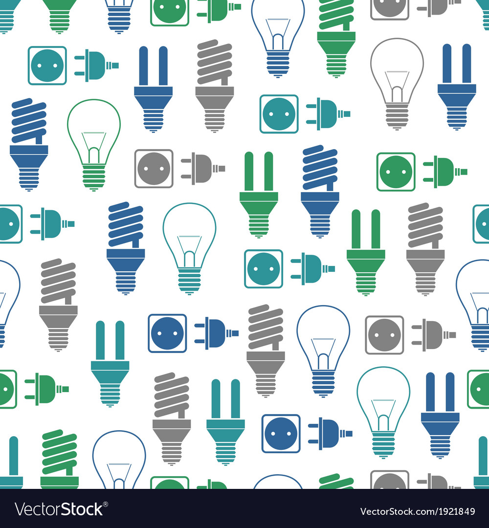 Seamless pattern with bulbs and socket Royalty Free Vector Seamless pattern with bulbs and socket Royalty Free Vector