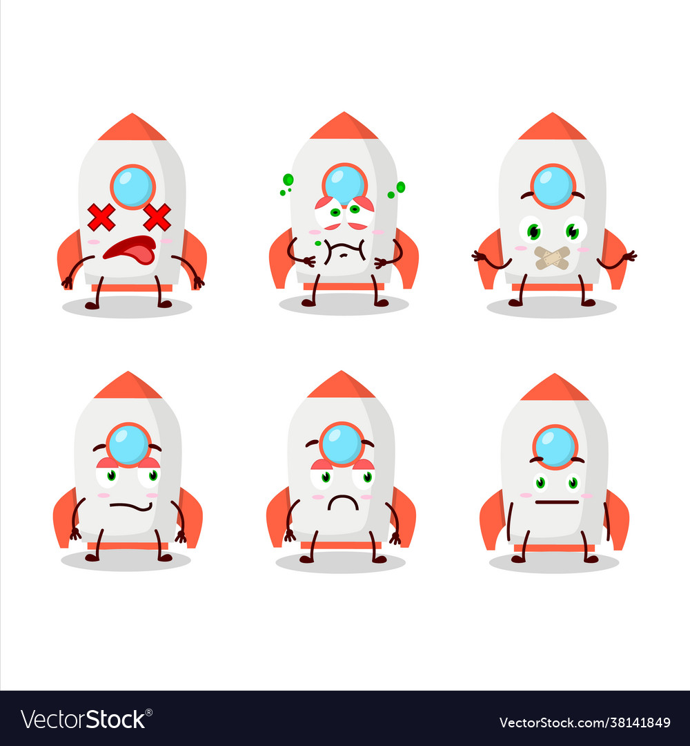 White rocket firecracker with nope expression Vector Image