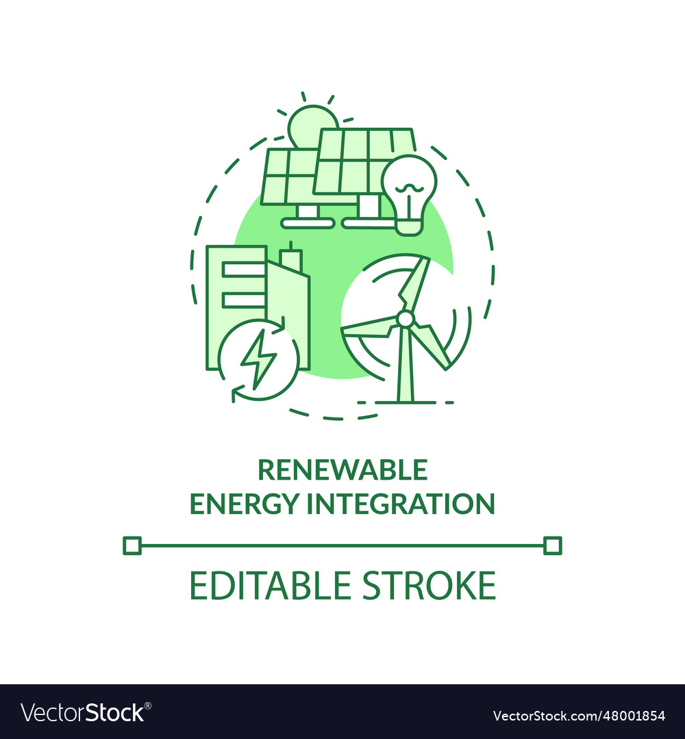 2d customizable renewable energy integration line Vector Image 2d customizable renewable energy integration line Vector Image