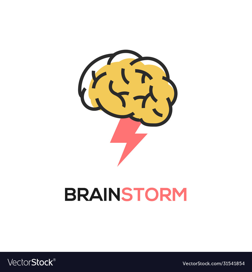Brainstorm icon idea brain storm lighting Vector Image Brainstorm icon idea brain storm lighting Vector Image