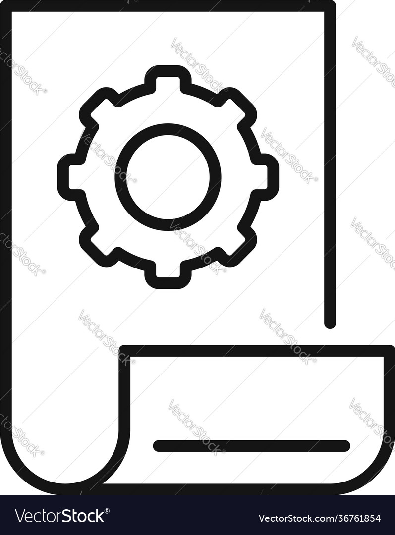 Communications Engineer Document Icon Outline Vector Image