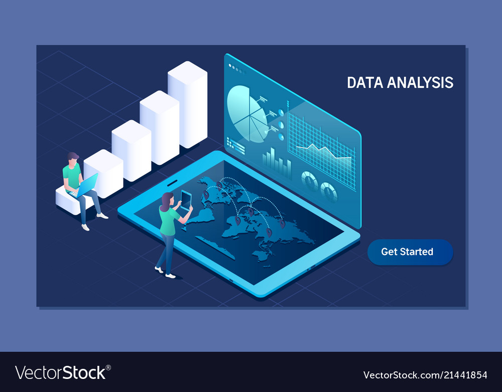 Data analysis business technology internet Vector Image