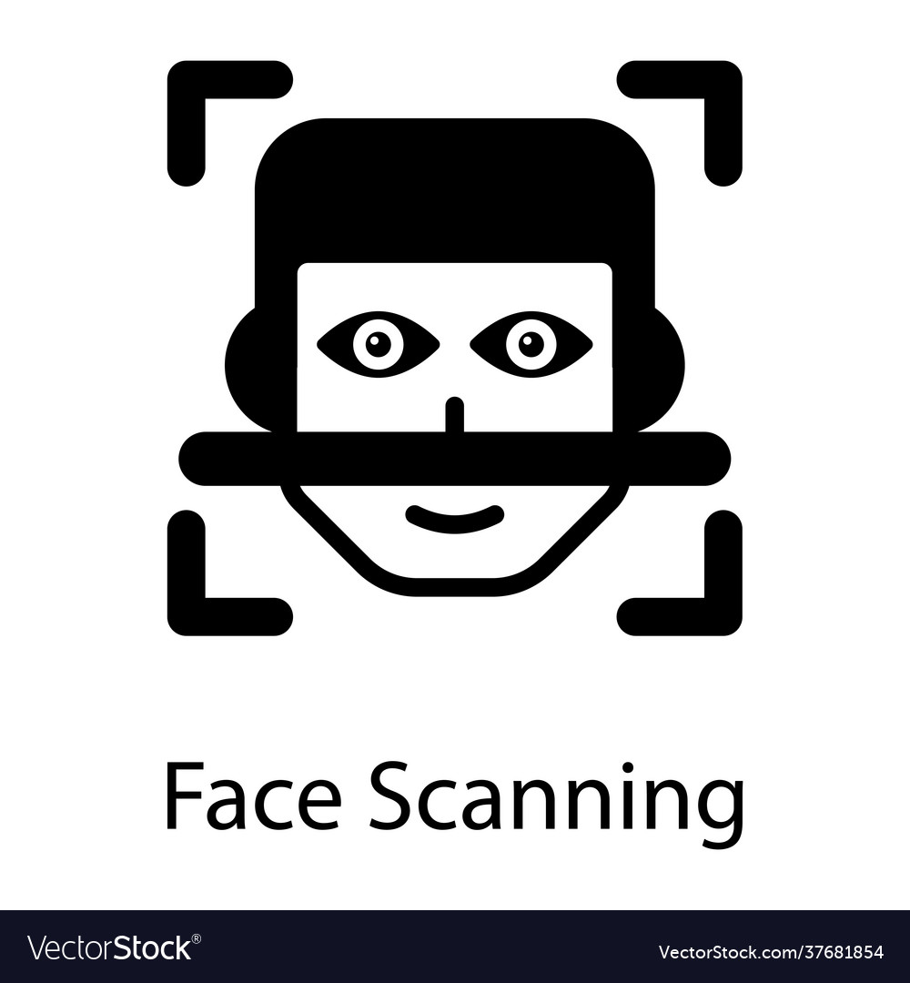 Face scanning Royalty Free Vector Image - VectorStock