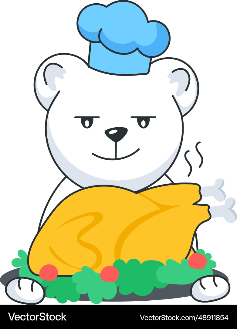 Roasted turkey Royalty Free Vector Image - VectorStock