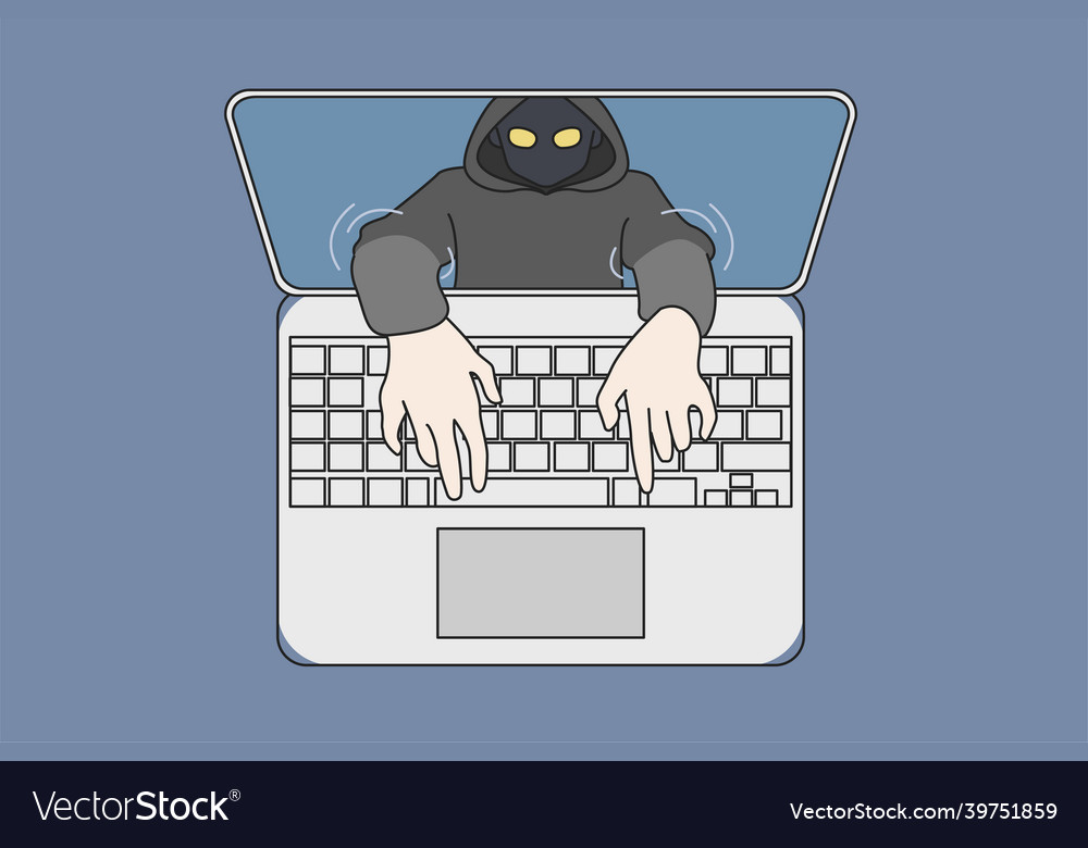 Hacker phishing online on computer stealing data Vector Image
