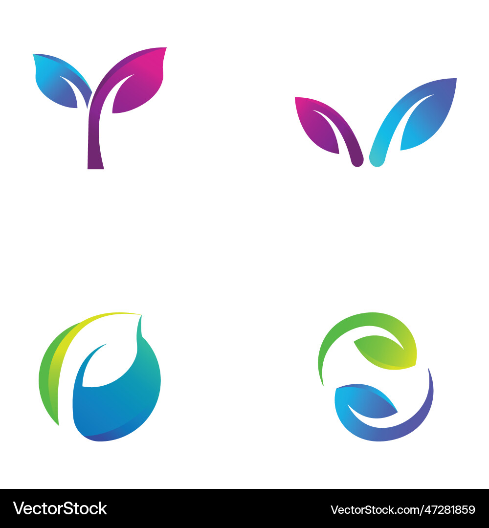 Leaf logo and images template Royalty Free Vector Image