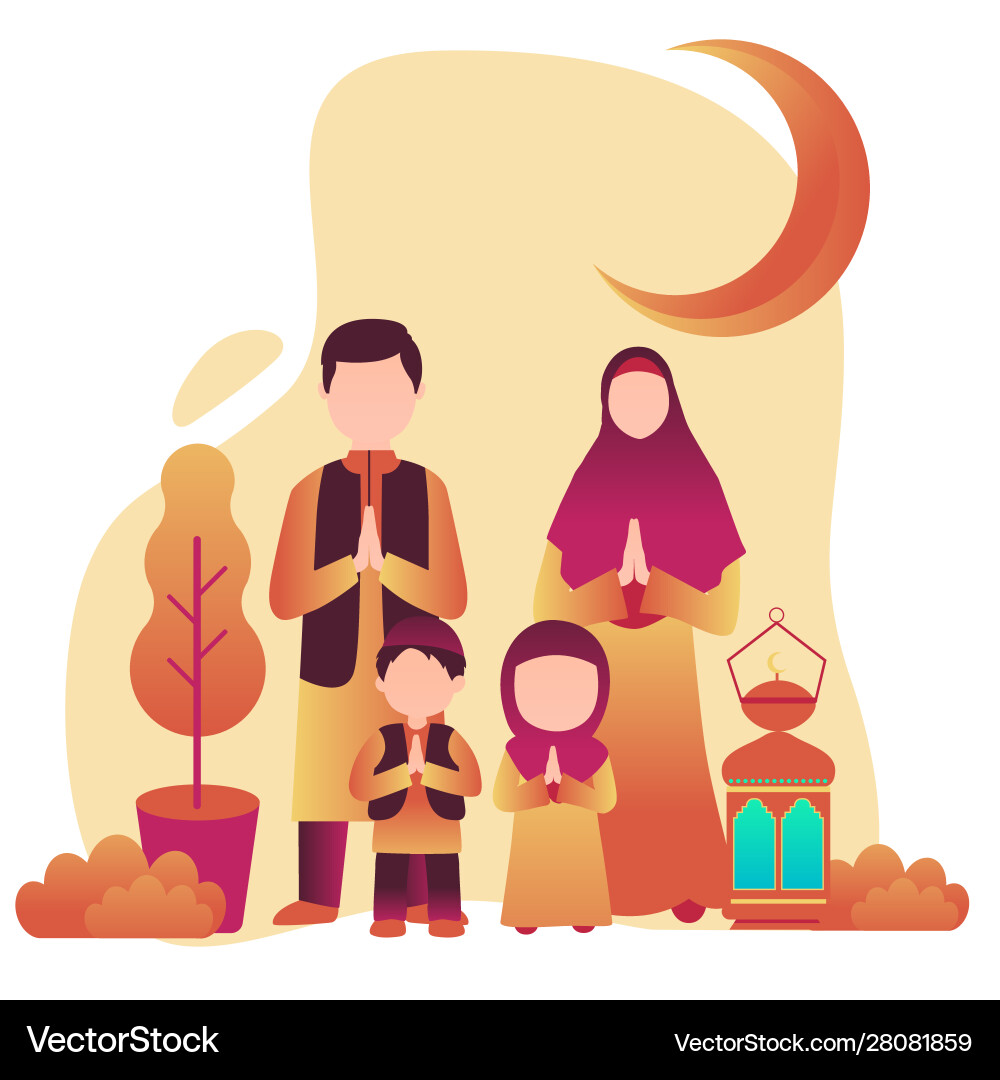 Muslim flat design Royalty Free Vector Image - VectorStock