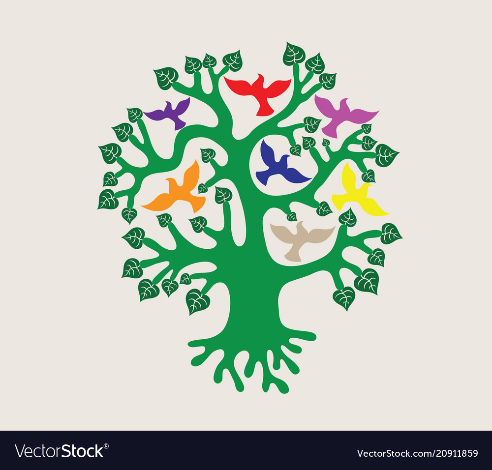Tree birds Royalty Free Vector Image - VectorStock