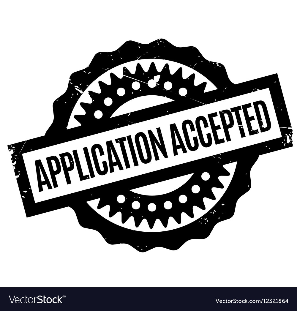 Application Accepted rubber stamp Royalty Free Vector Image