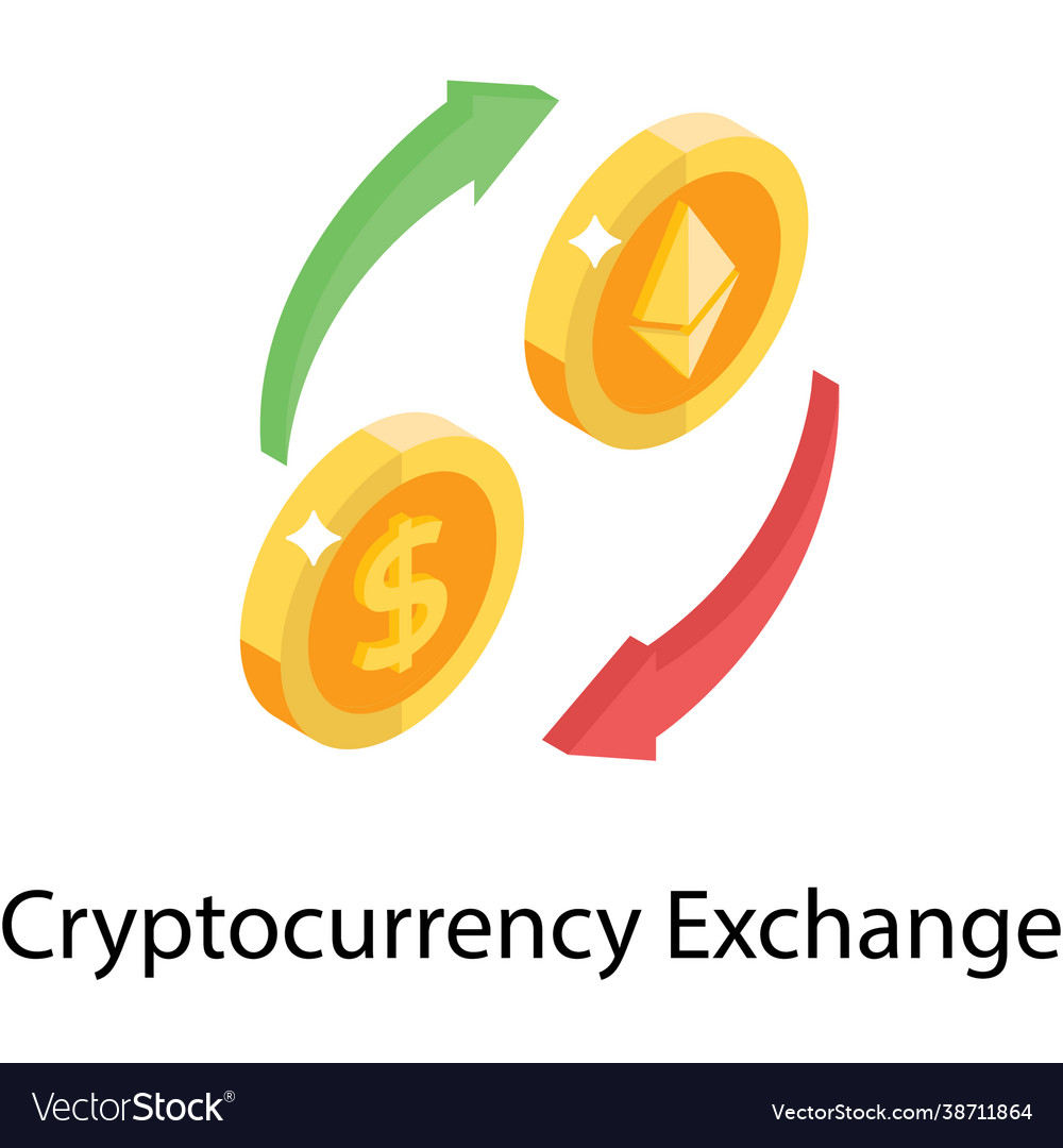 Cryptocurrency exchange Royalty Free Vector Image