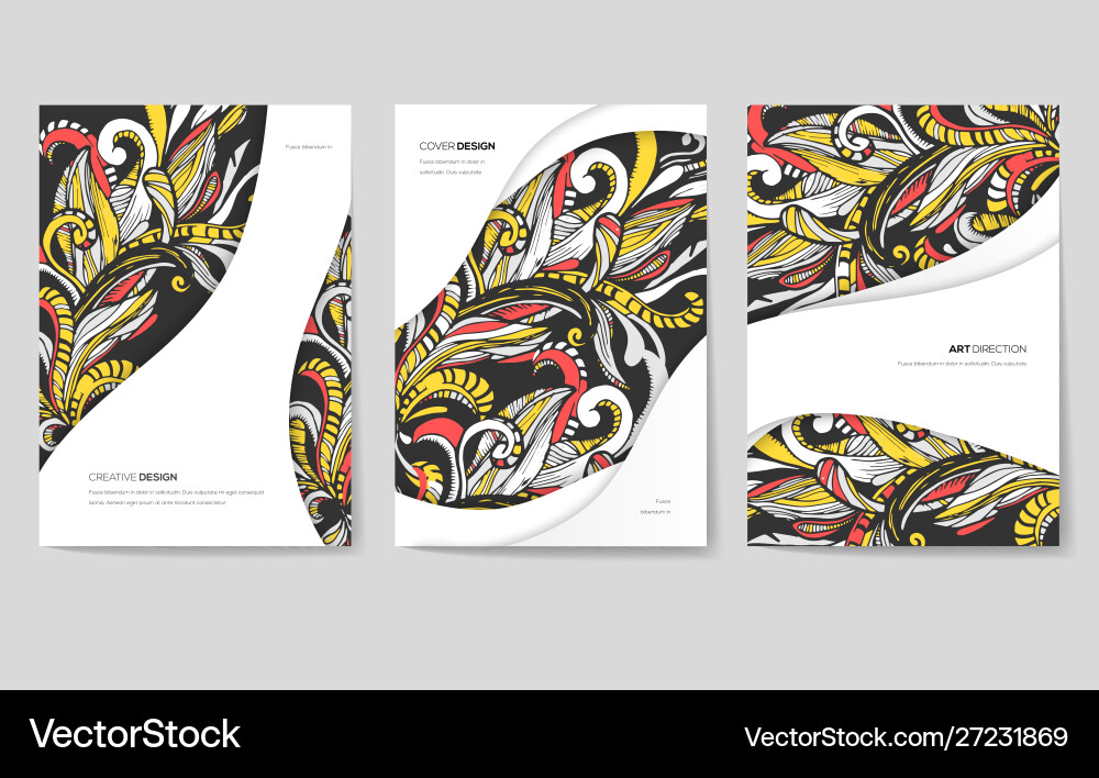 Abstract brochure cards set print art Royalty Free Vector