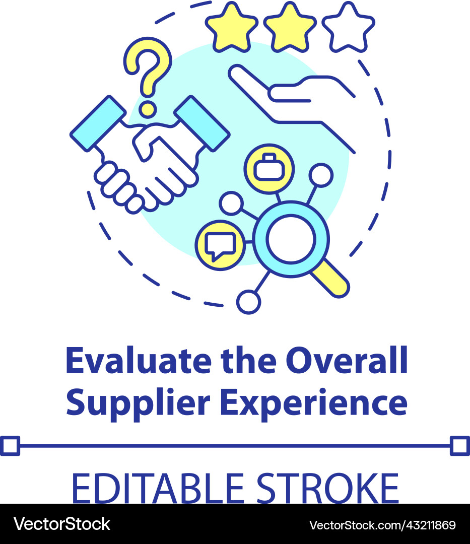 Evaluate overall supplier experience concept icon Vector Image