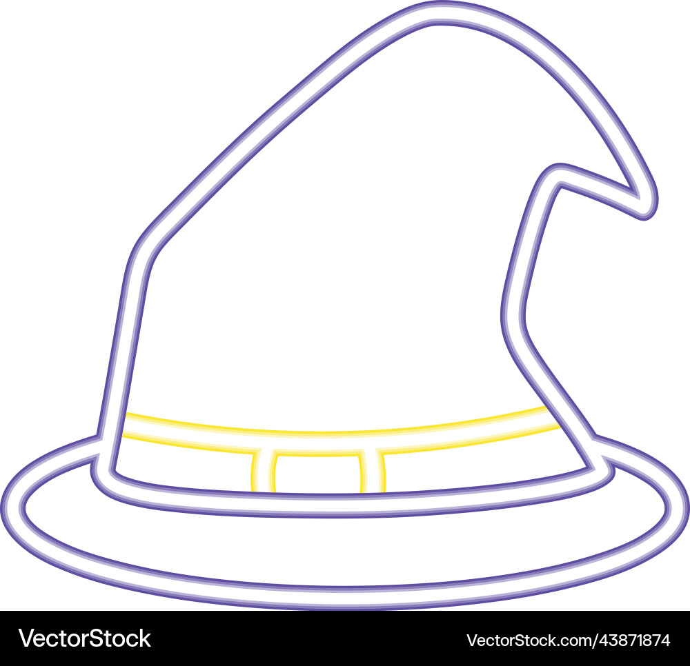 Halloween witch hat neon Royalty Free Vector Image
