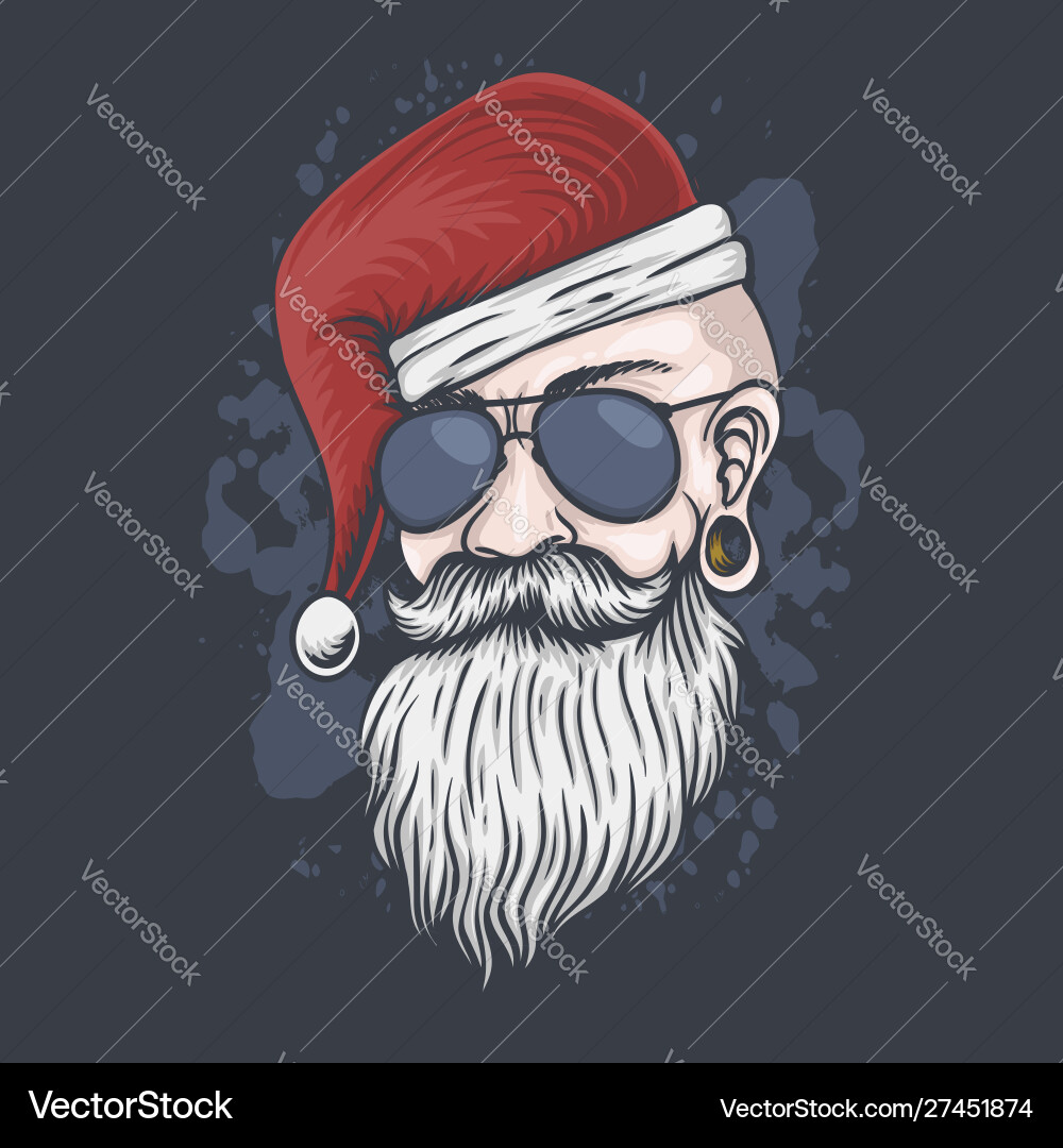 Man head christmas Royalty Free Vector Image - VectorStock