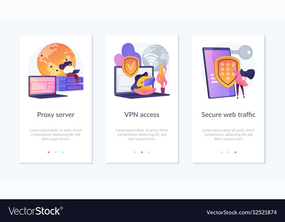 Secure internet access app interface template Vector Image