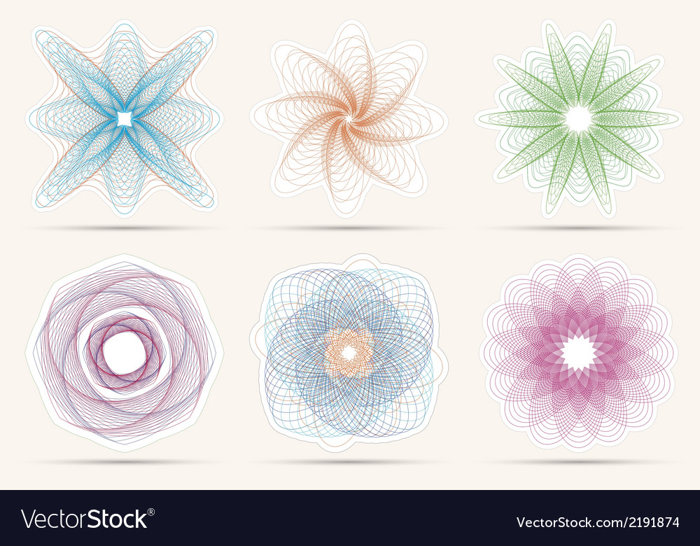 Spirograph ornament collection Royalty Free Vector Image