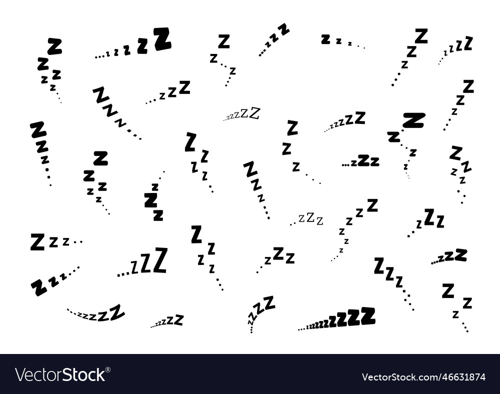 Zzz Sleep Snore Text Icon Set Royalty Free Vector Image