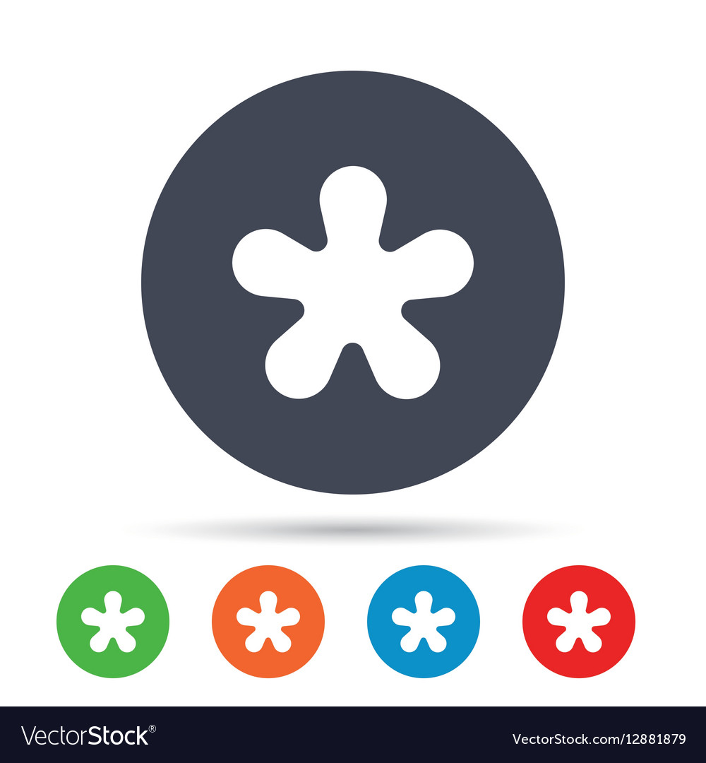 Asterisk footnote sign icon star symbol Royalty Free Vector Asterisk footnote sign icon star symbol Royalty Free Vector