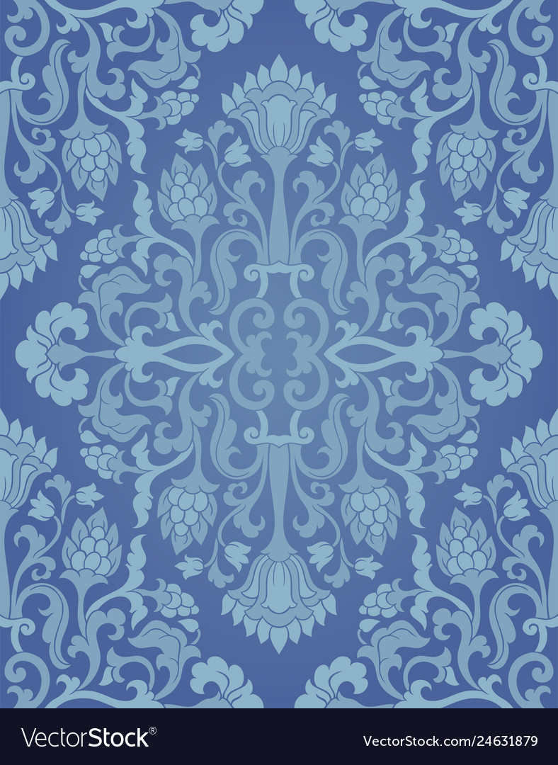 Blue floral pattern Royalty Free Vector Image - VectorStock