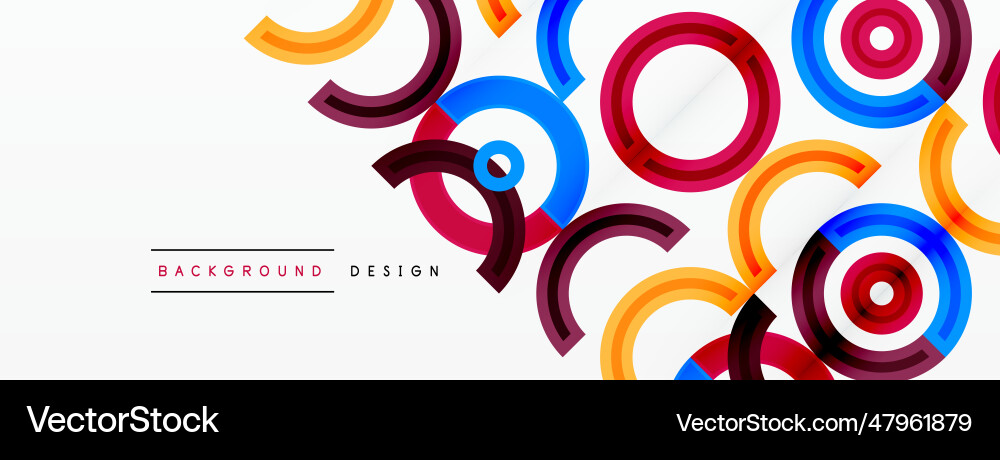 Colorful circle abstract background with vibrant Vector Image