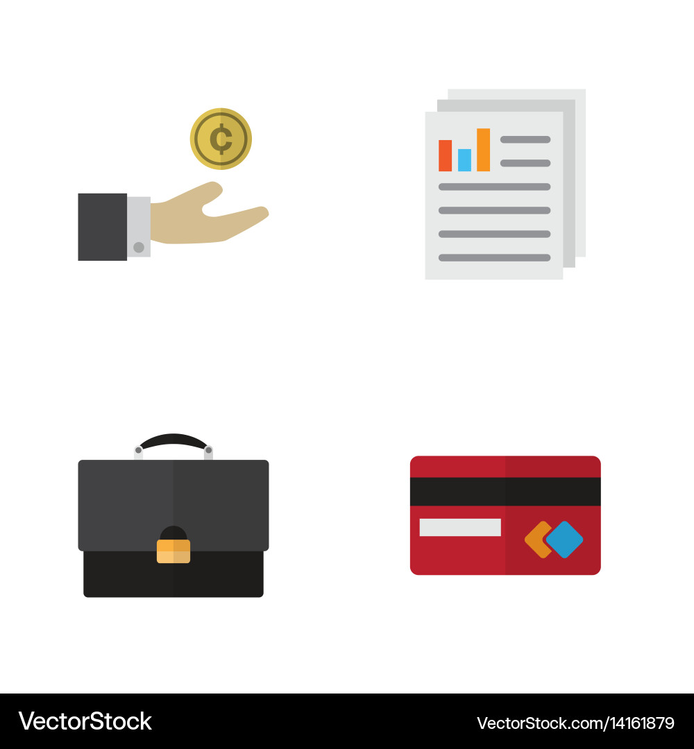 Flat incoming set of document payment portfolio Vector Image