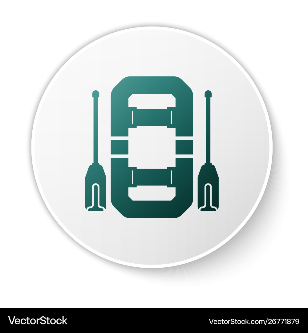 Green rafting boat icon isolated on white Vector Image