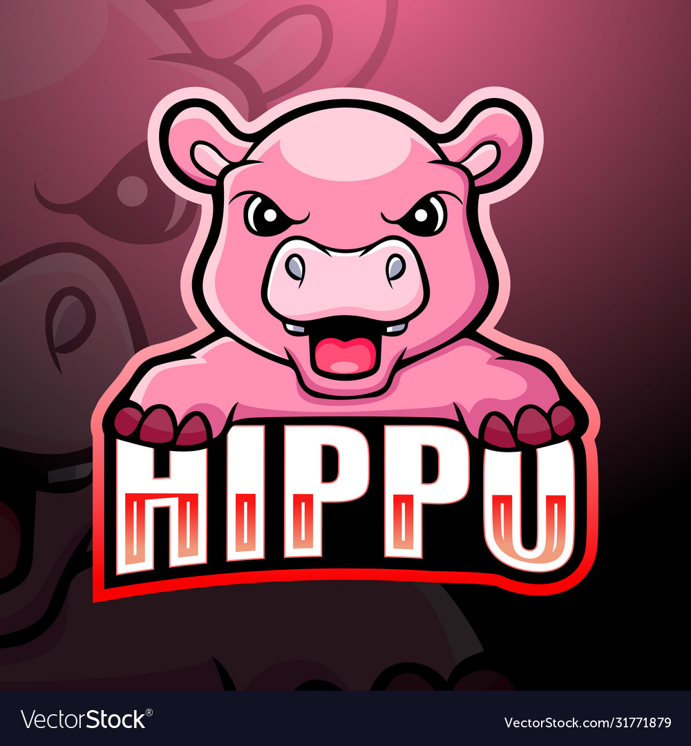Hippo Mascot Esport Logo Design Royalty Free Vector Image