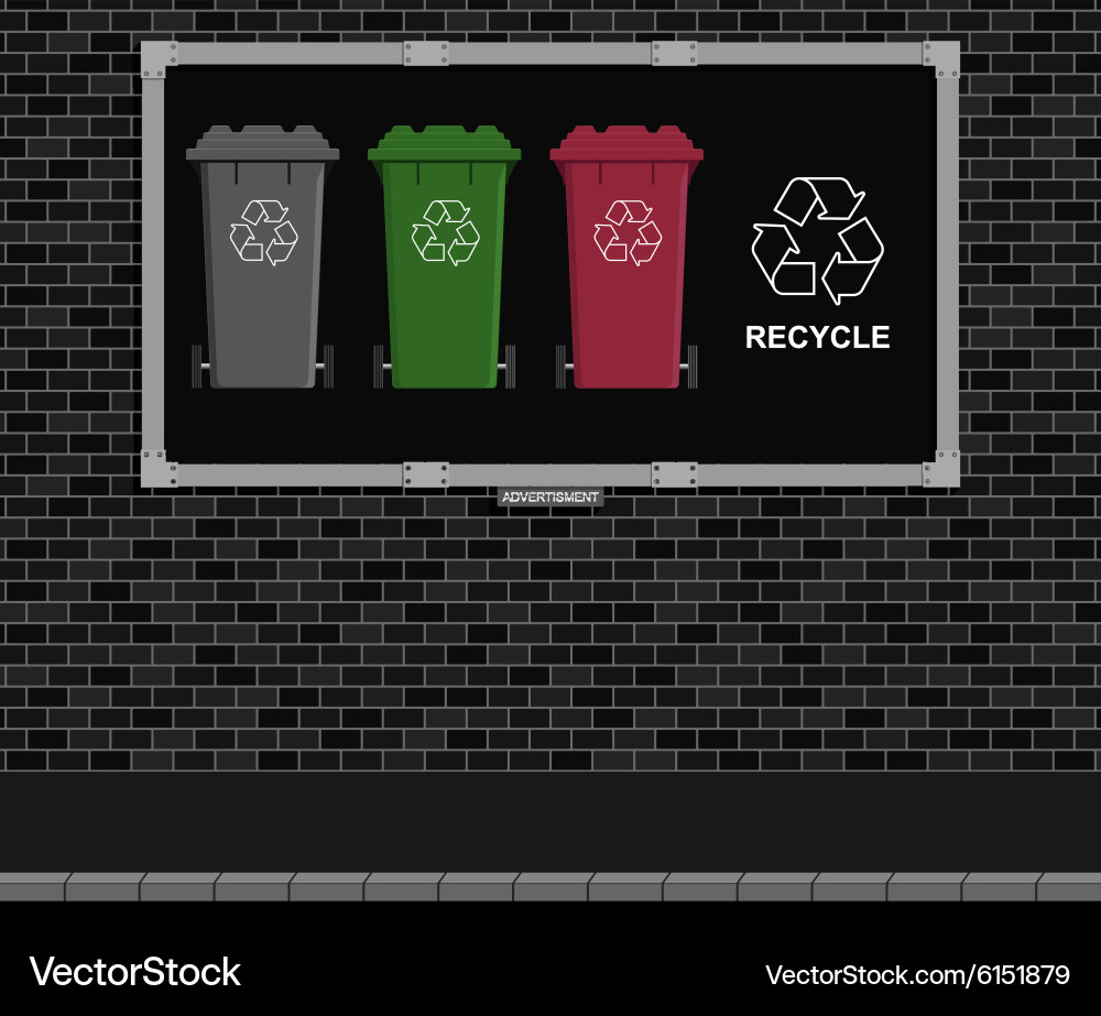 Recycling advertising board Royalty Free Vector Image