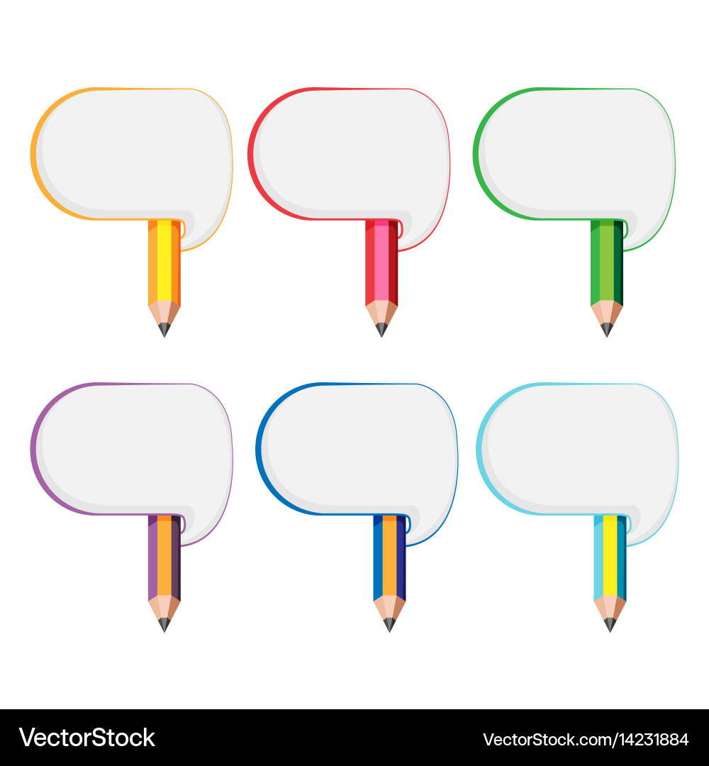 Abstract color pencil symbol set Royalty Free Vector Image