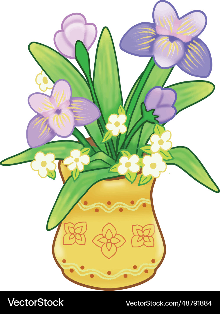 Cute iris Royalty Free Vector Image - VectorStock