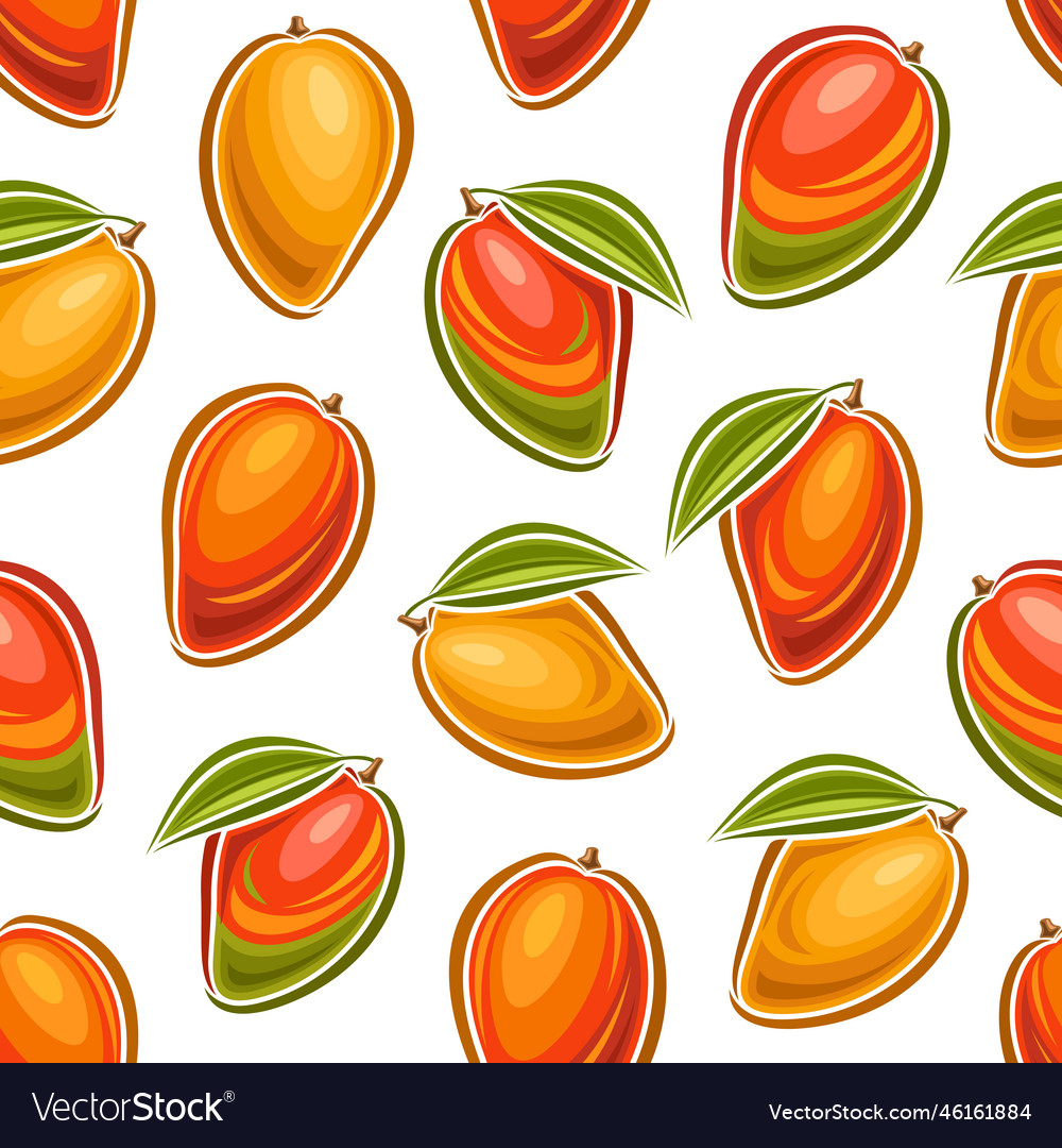Mango seamless pattern Royalty Free Vector Image