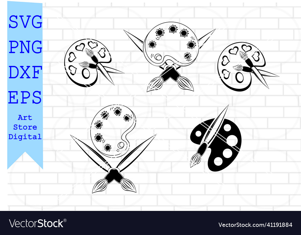 Paint palette svg painting svg painting cut file Vector Image