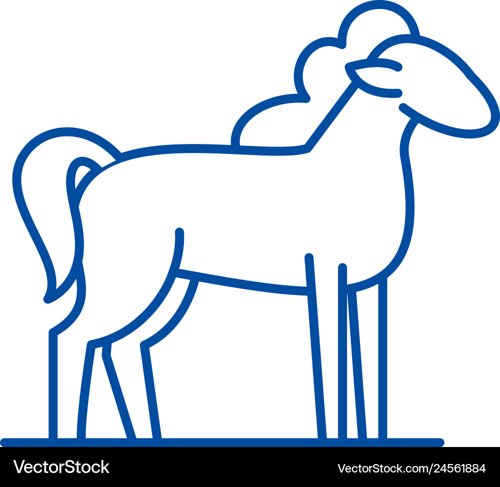 Pony line icon concept flat symbol Royalty Free Vector Image