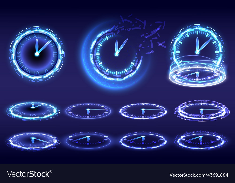Time machine timer and deadline sci-fi digital Vector Image