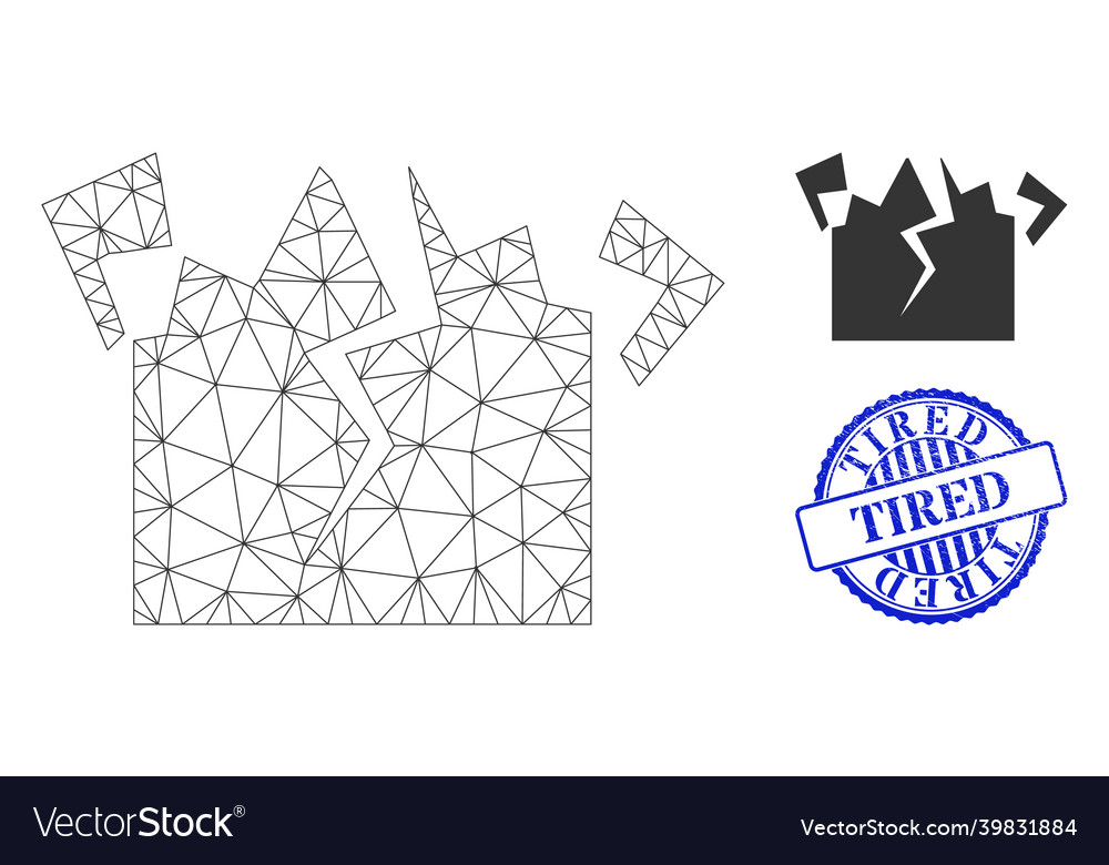 Tired scratched badge and web mesh destruction Vector Image Tired scratched badge and web mesh destruction Vector Image