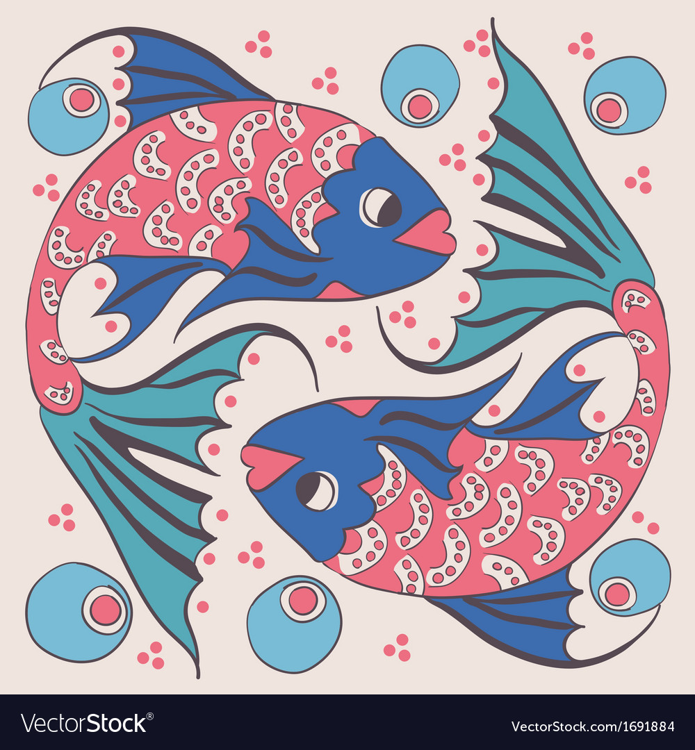 Two fish Royalty Free Vector Image - VectorStock