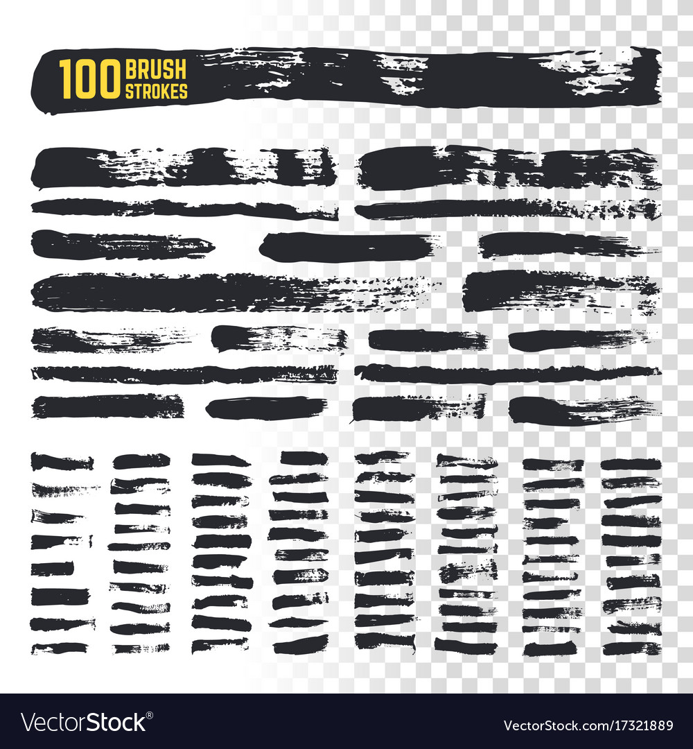 Grunge brush black watercolor strokes Royalty Free Vector