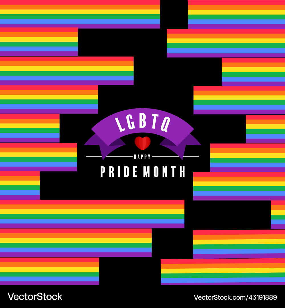 Pride month with flag rainbow Royalty Free Vector Image