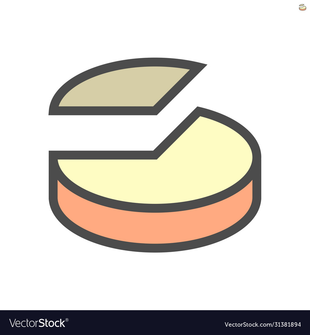 3d pie chart for statistics display icon design Vector Image
