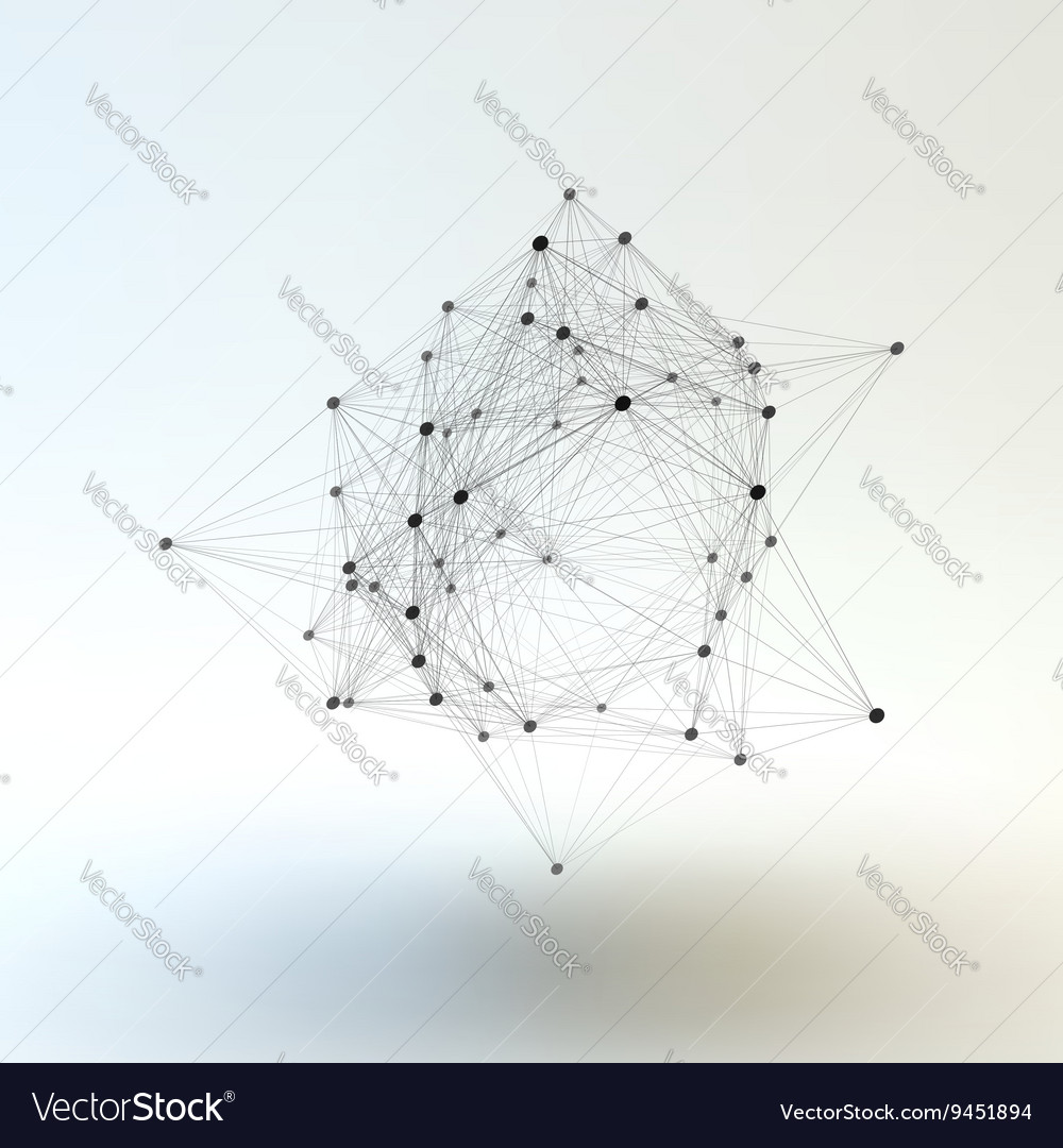 Connection structure wireframe Royalty Free Vector Image
