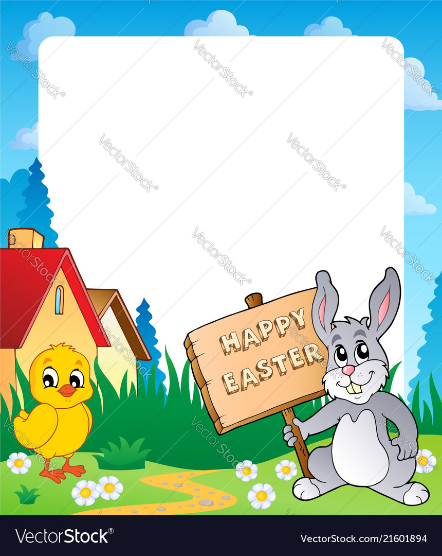 Frame with easter bunny topic 7 Royalty Free Vector Image