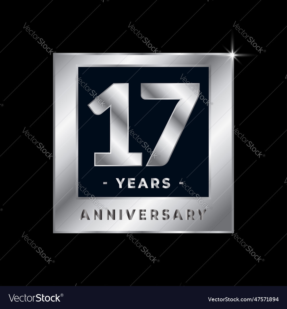 Seventeen years anniversary celebration emblem Vector Image Seventeen years anniversary celebration emblem Vector Image