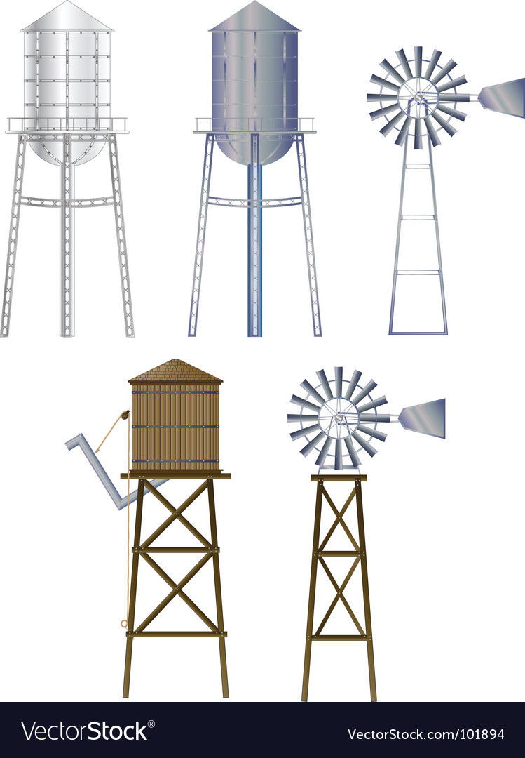 Windmills Royalty Free Vector Image - VectorStock