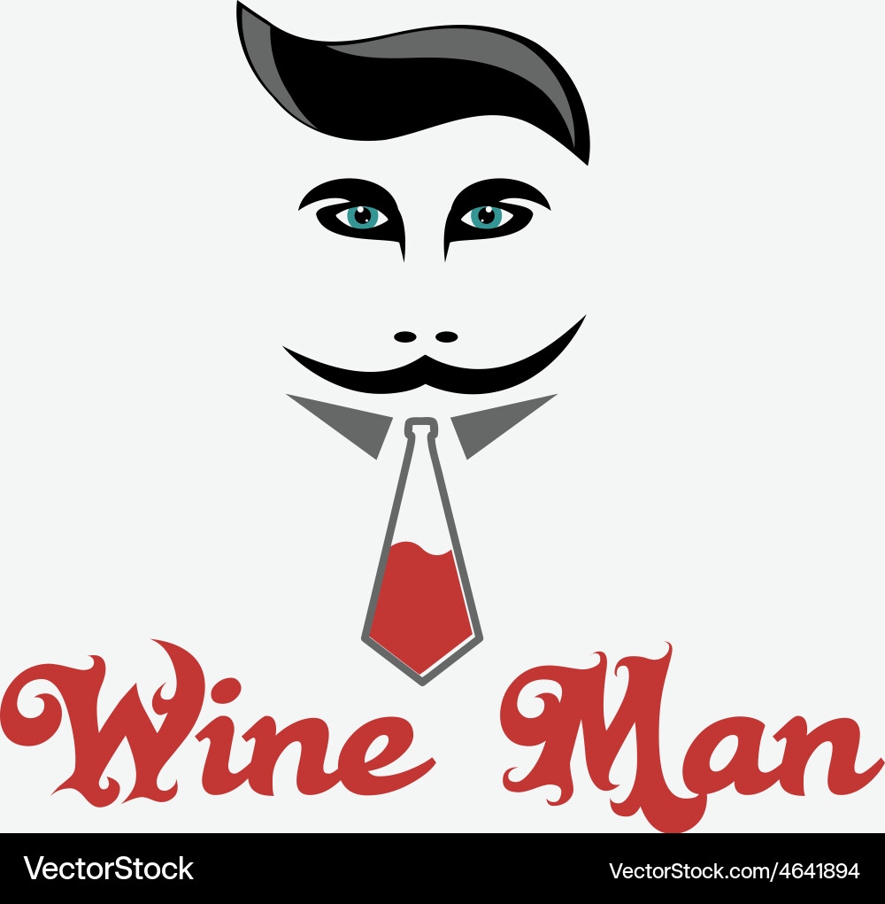 Wine man Royalty Free Vector Image - VectorStock