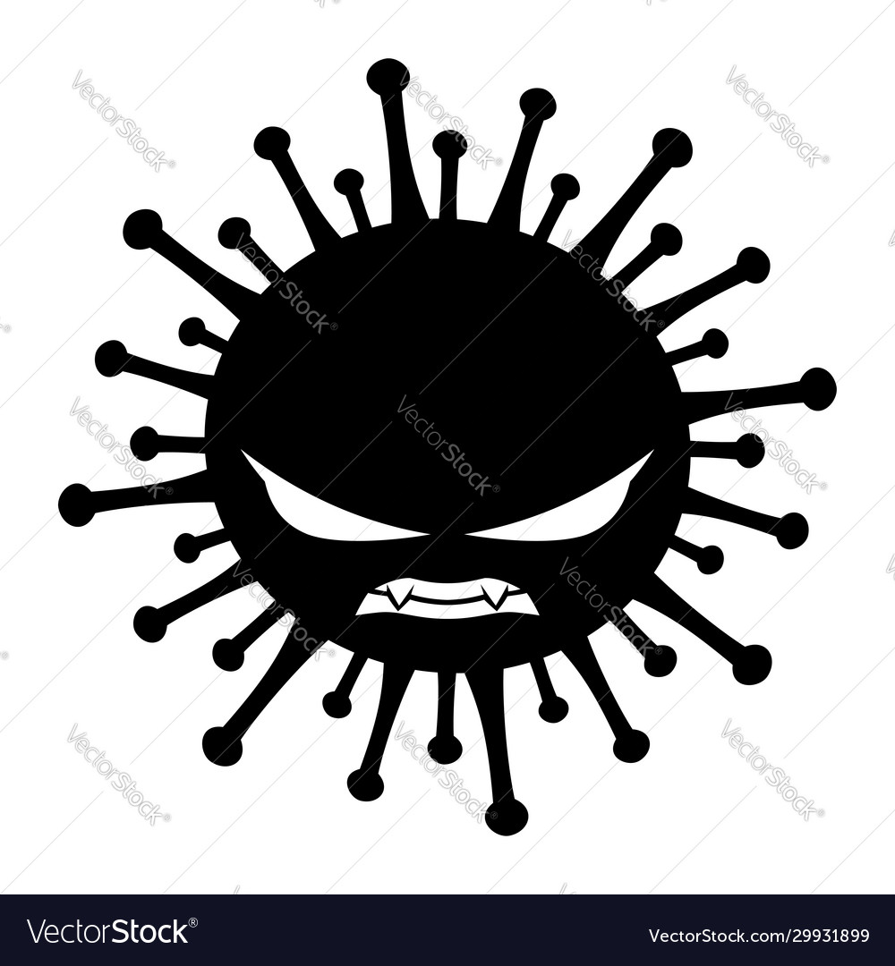 Angry black virus Royalty Free Vector Image - VectorStock Angry black virus Royalty Free Vector Image - VectorStock