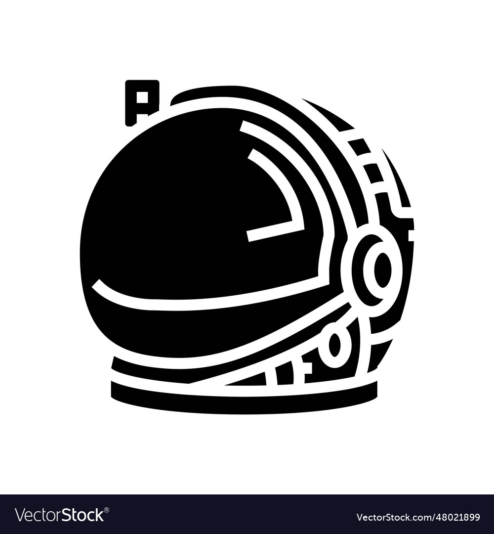Astronaut helmet hat cap glyph icon Royalty Free Vector